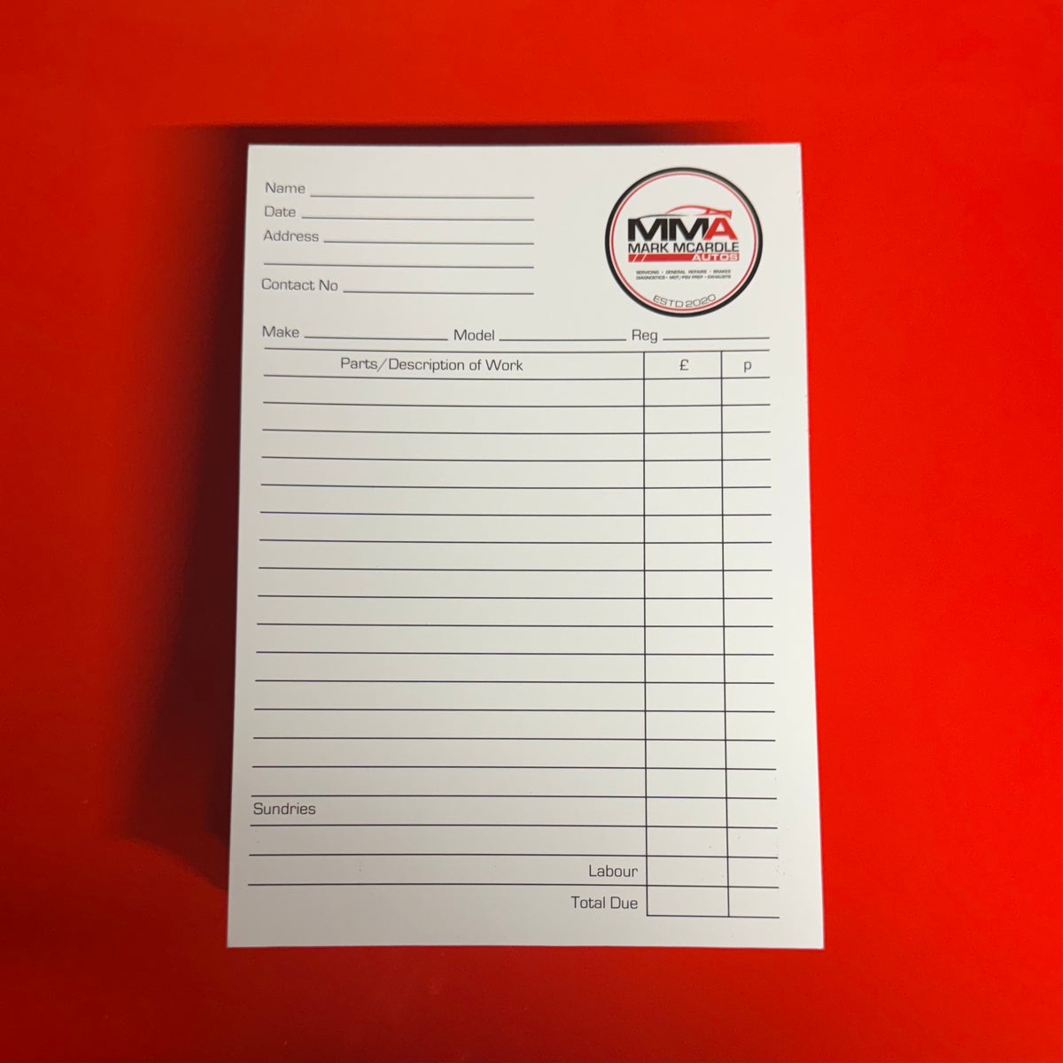 Job Cards | Bangor Signage, Print & Embroidery