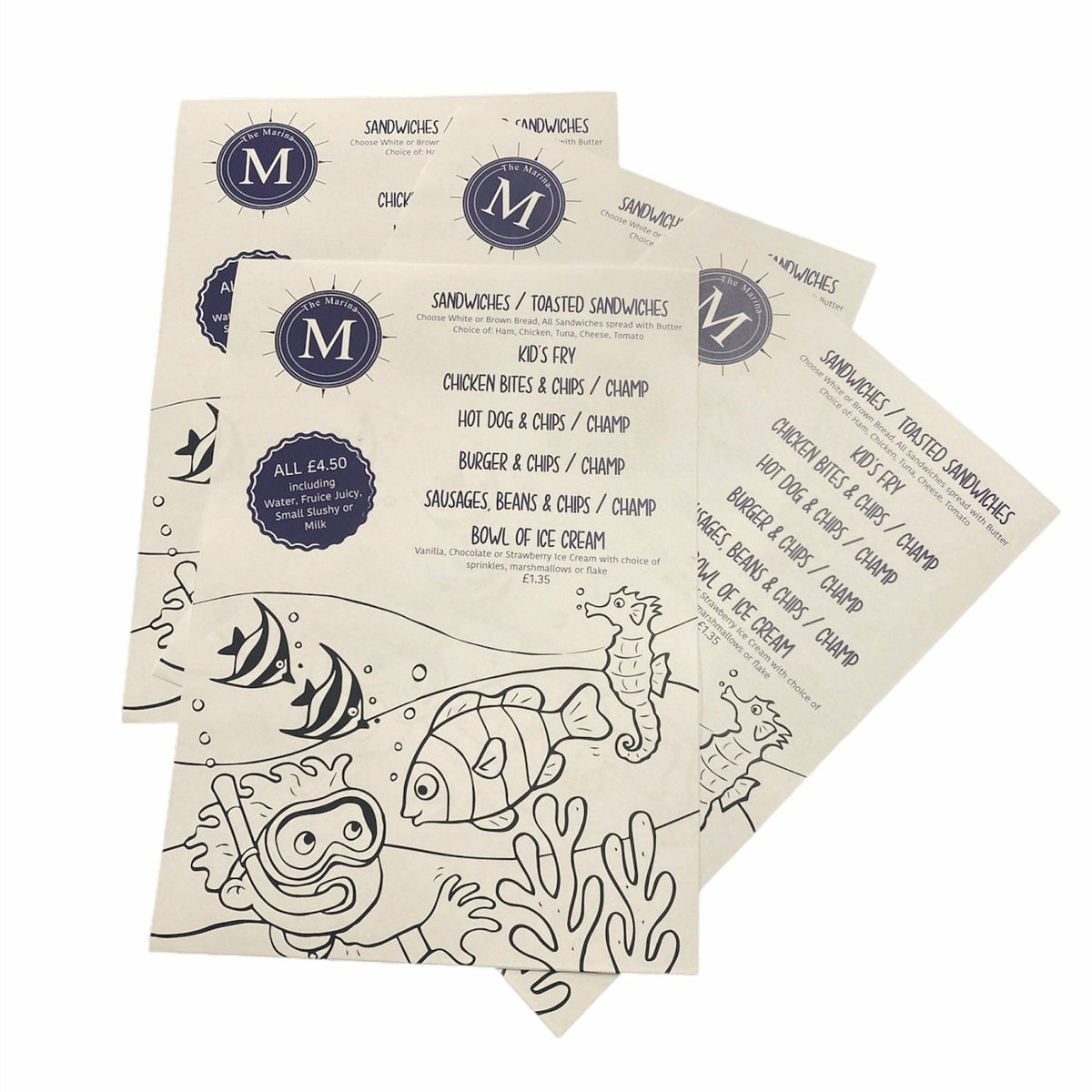Kids Menu's - Colouring in pages | Bangor Signage, Print & Embroidery